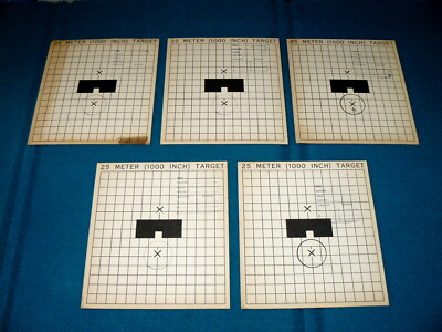 5 Vintage : 25 METER (1000 INCH) TARGET Vietnam Era G.I. @ Range Ready ...