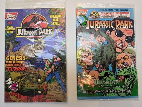 Jurassic Park Movie Adaptation Topps Sealed Comic Set 0 & 2 Lot ...