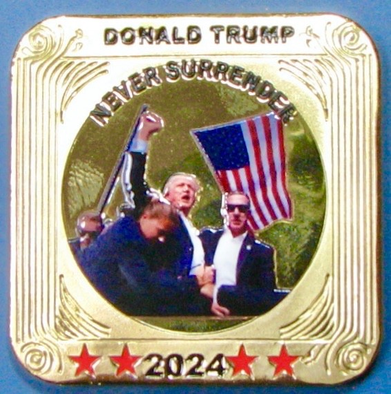 Donald Trump 2024, Never Surrender. Challenge Coin. 1.50". 97B. | eBay