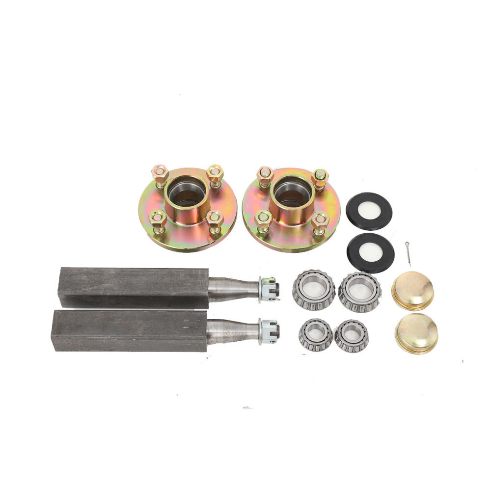 Trailer Hubs Stub Kit 4 inch PCD Hub 2 x Square Axles 283 Long 40x40 ...
