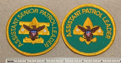 2 Vintage ASSISTANT & SENIOR PATROL LEADER Boy Scout Position Badge ...