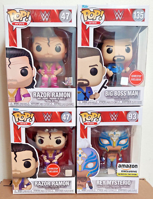 FUNKO POP WWE 47 RAZOR RAMON 93 REY MYSTERIO 135 BIG BOSS MAN VINYL ...