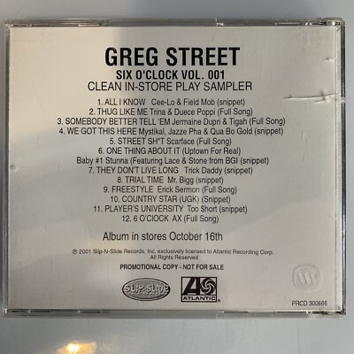 Greg Street Six O'Clock Vol 1 CD In Store Play Sampler Promo | eBay