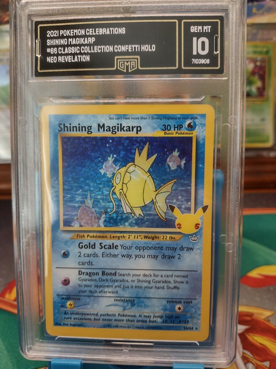 MINT 10 Shining Magikarp Holo Celebrations Pokemon Card GMA MINT 10 Shining Magikarp Holo Celebrations Pokemon Card GMA
