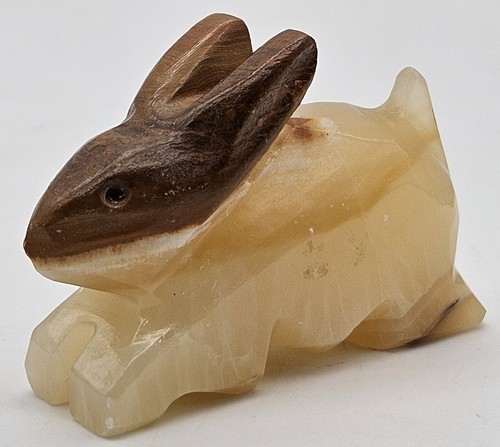 Vintage Small Hand Carved Honey Onyx Stone Bunny Rabbit Figurine | eBay