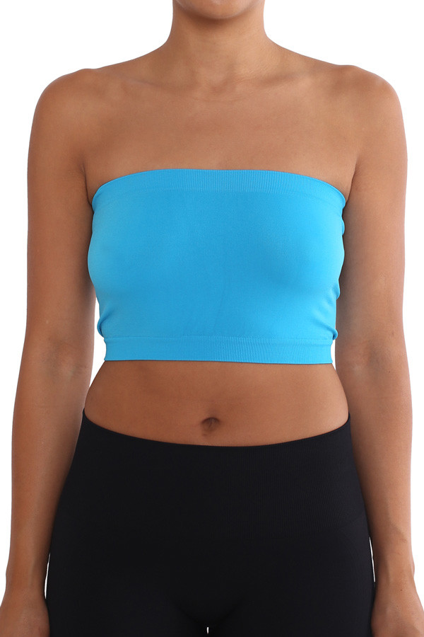Seamless Tube Top Layering Bandeau Stretchable Spandex Bra REG and PLUS ...