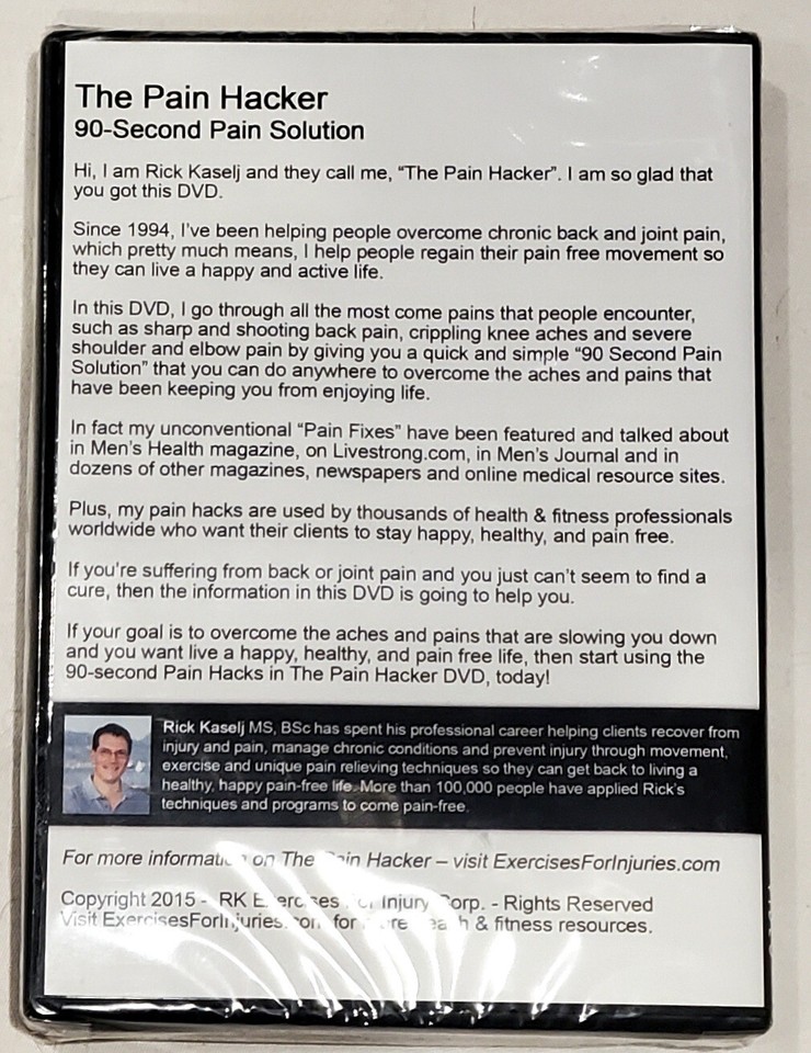 THE PAIN HACKER "90-Second Pain Solution" [2015, DVD] - SEALED - FAST SHIPPING | eBay