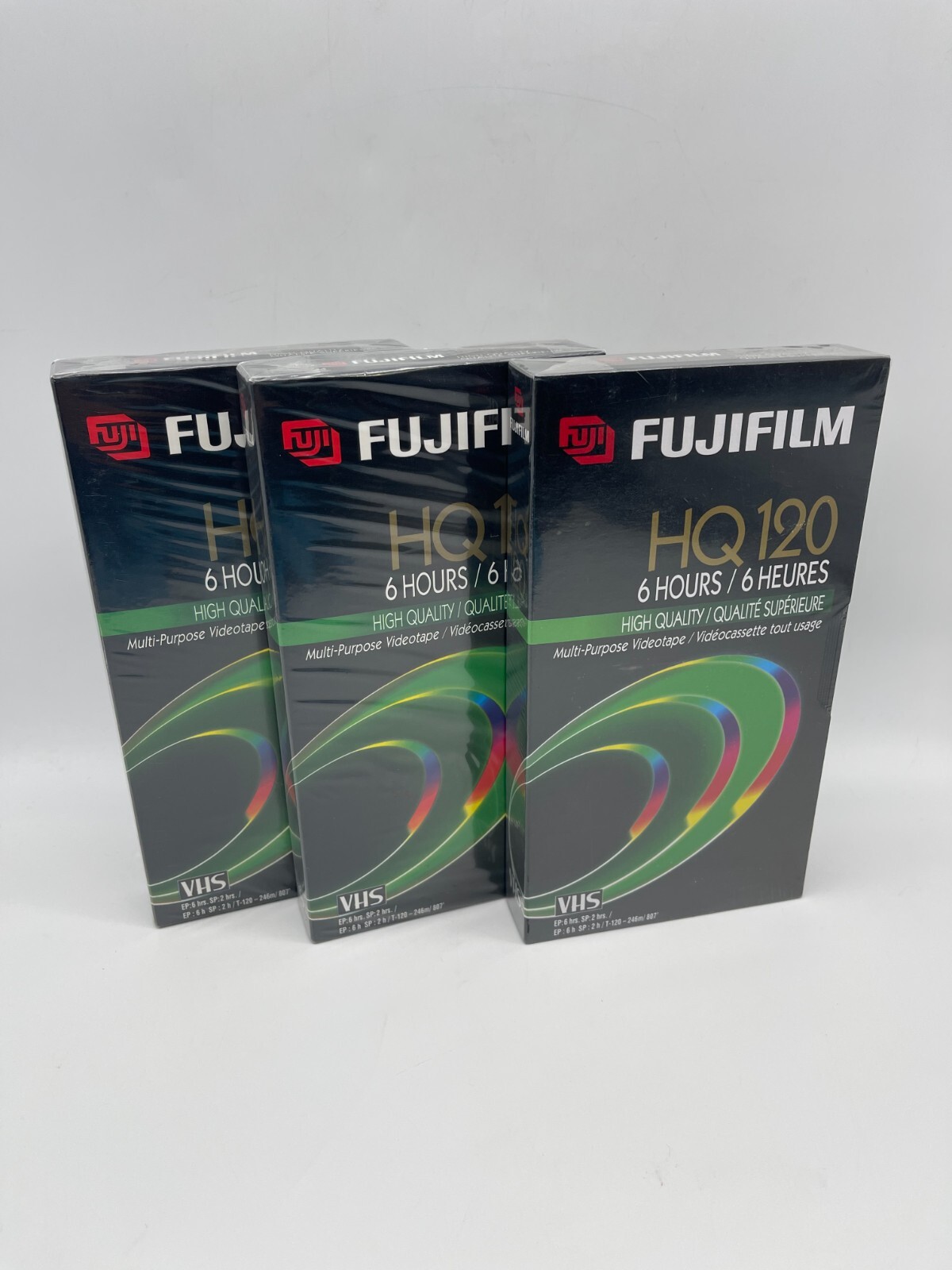 3 PACK Fuji HQ T-120 VHS Video Cassette 6 Hour Tape NEW SEALED ...