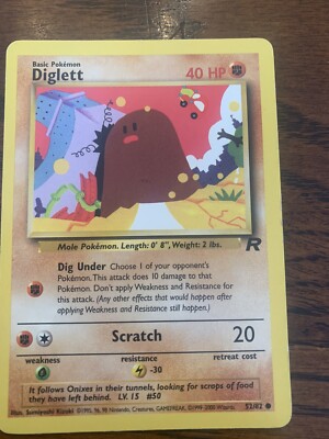 1st Edition Diglett 52/82 - Team Rocket - Pokemon Card | eBay