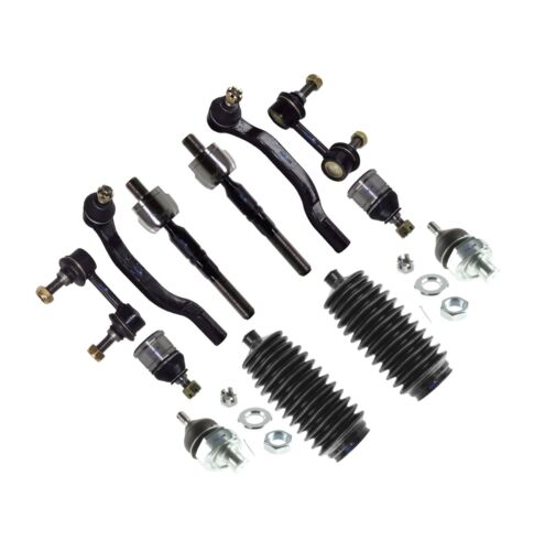 12 Pc Front Tie Rod Linkages Sway Bar Upper Lower Ball Joints For Honda