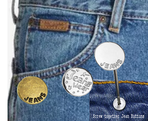 Screw together Jeans Tack Button, Stud Rivet NO-SEW 17mm Replacement ...