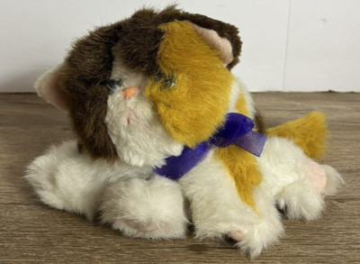 TYCO Kitty Kitty Baby Kittens Plush Purring Cat 1996 Blue Eyes Pink ...