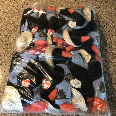 New 10 Pack! Ty Beanie Baby 1993 Vintage CAWLEY The Crow Plush Attic ...
