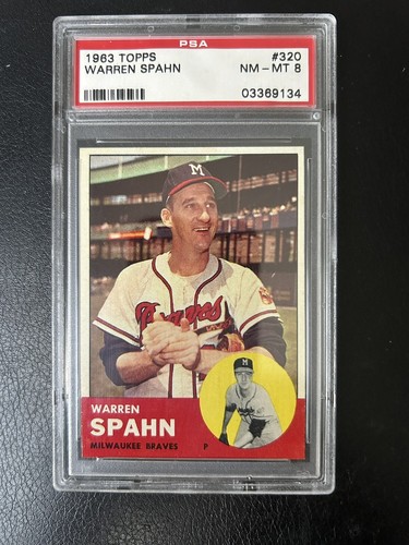 1963 Topps Series 4 #320 Warren Spahn Braves PSA 8 | eBay