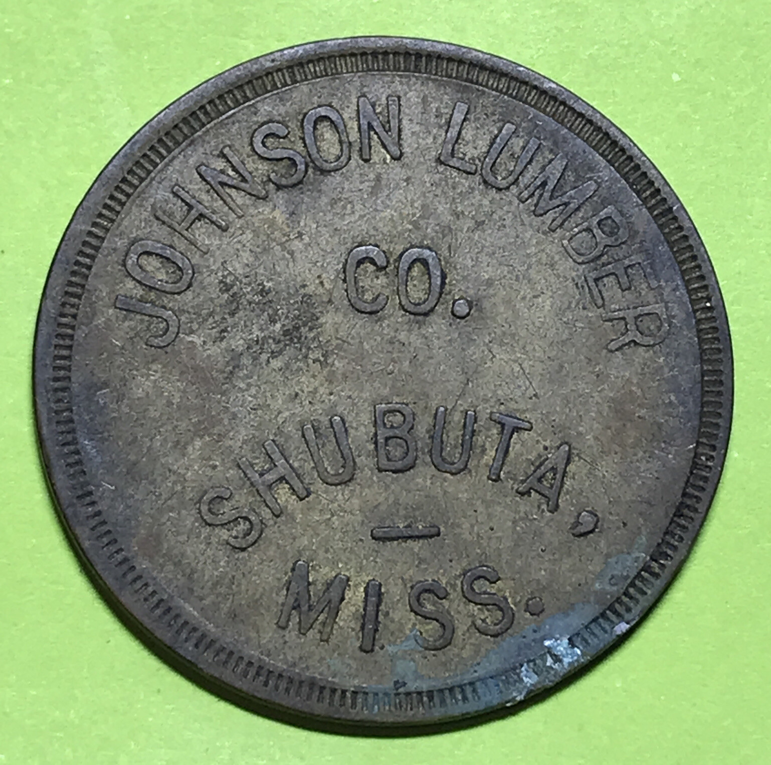 Rare Vintage Johnson Lumber Co Shubuta Miss MS Mississippi Good For 50 ...