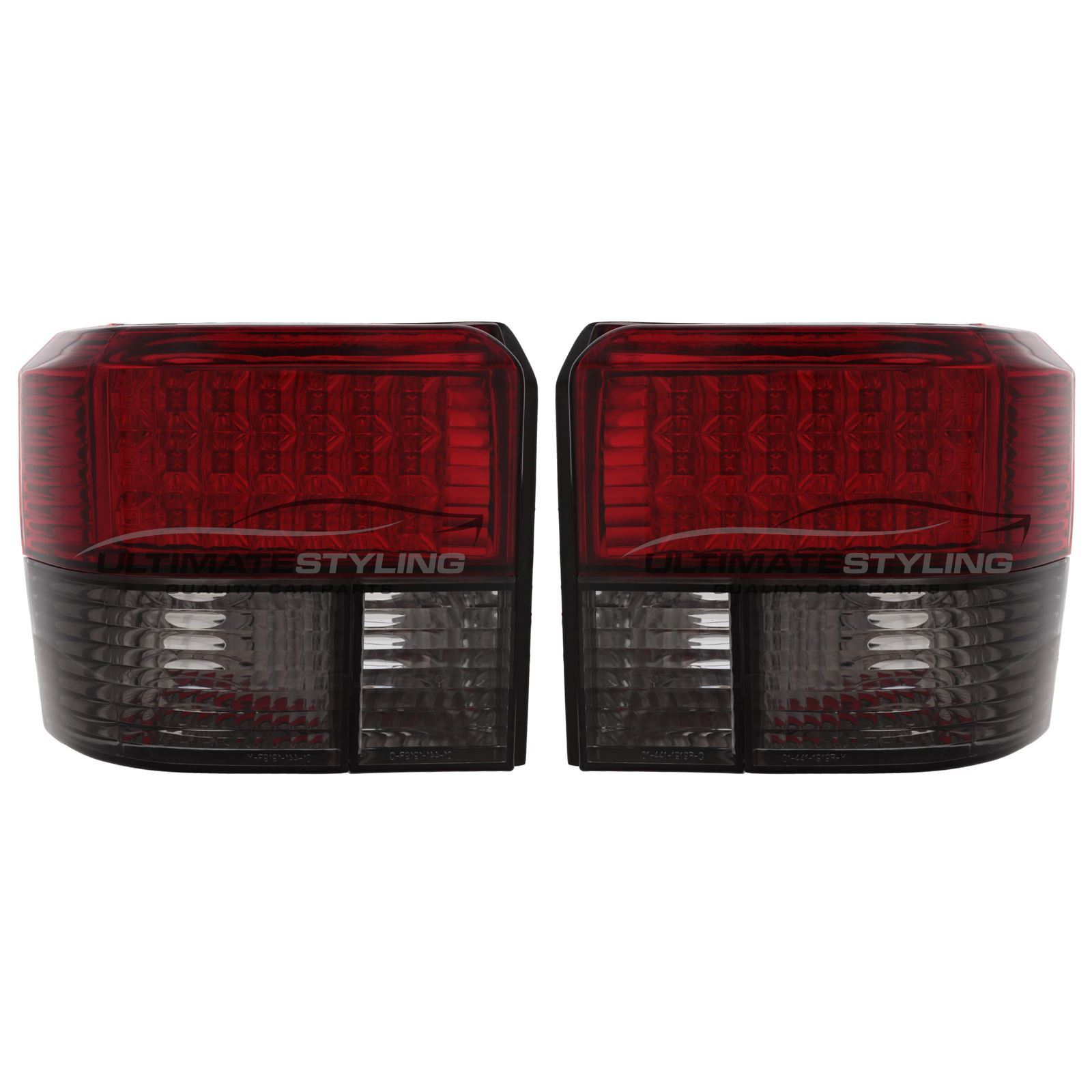VW Transporter T4 Rear Lights LED Crystal Red Smoked Custom Upgrade ...