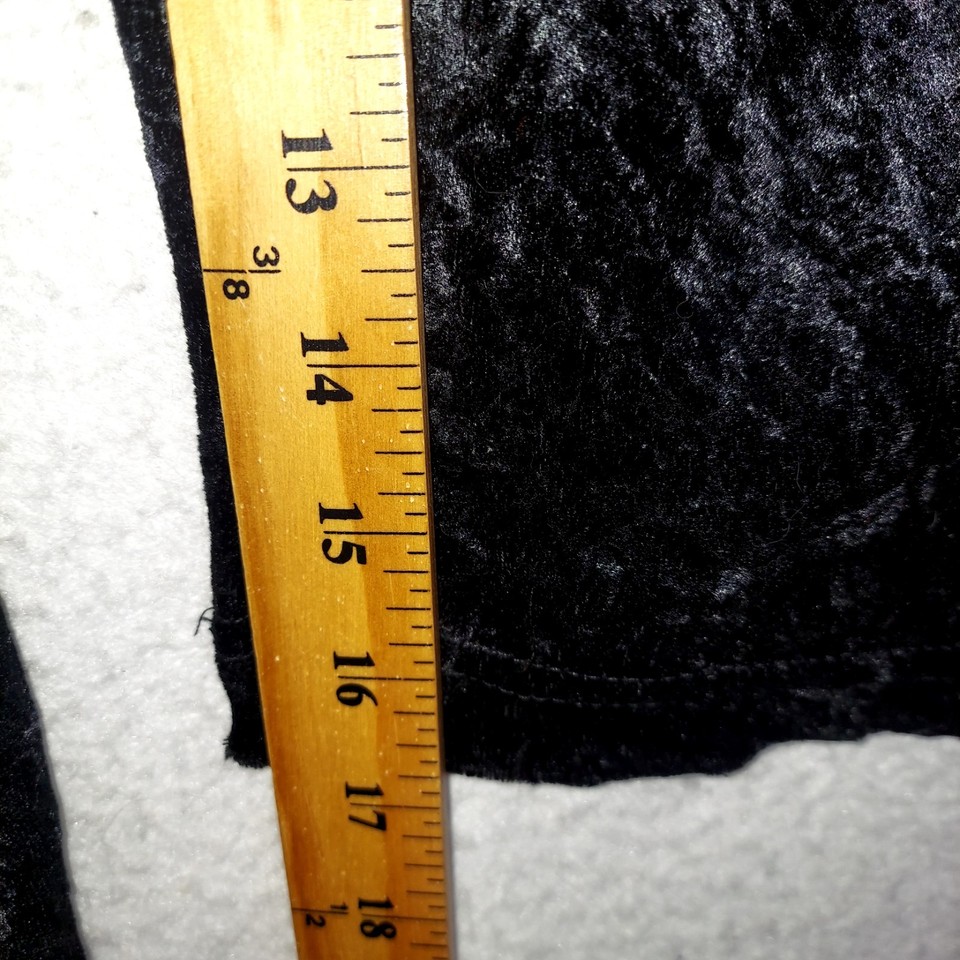 Vintage Crushed Velvet Choker Neckline Top Size S Black Long Sleeve ...