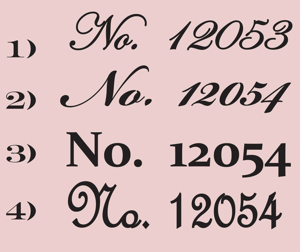 Custom Elegant House Numbers Vinyl Sticker Decal 3"h x 7"w Navy Font 2 ...