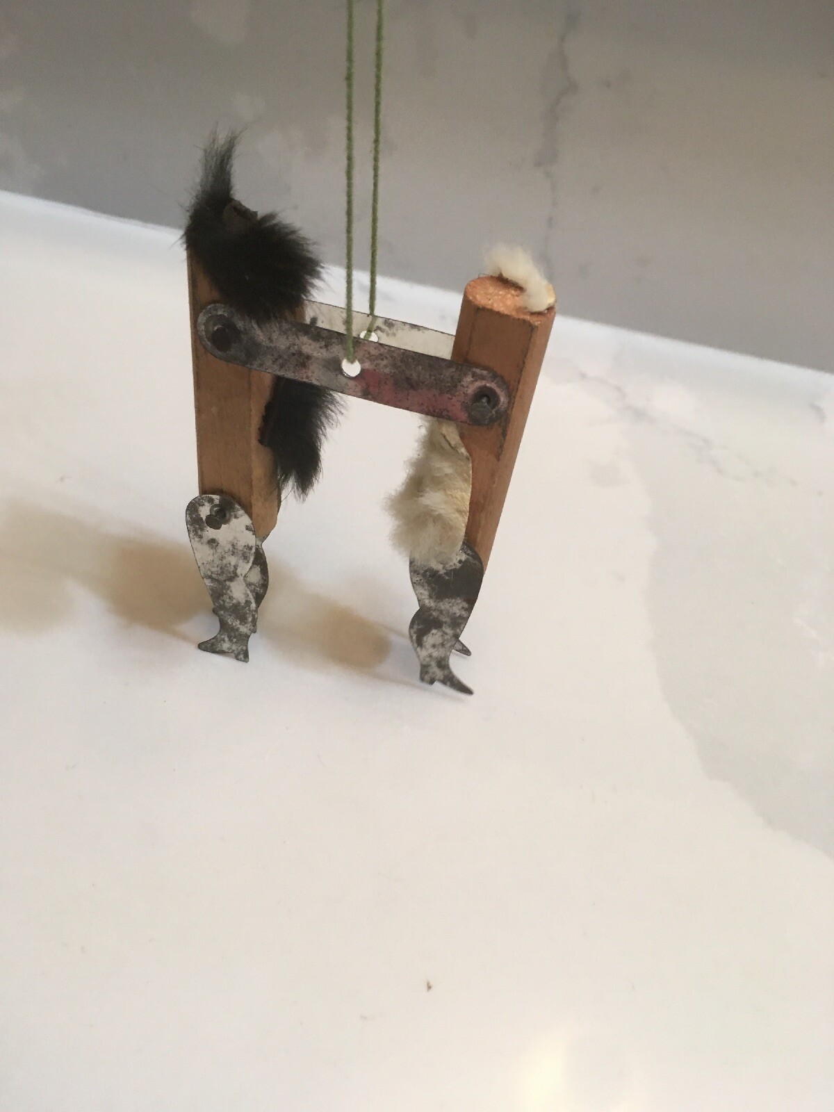 Rare Vintage Antique Wooden Dancing Doll Tin/String/Fur 100 Years Old ...