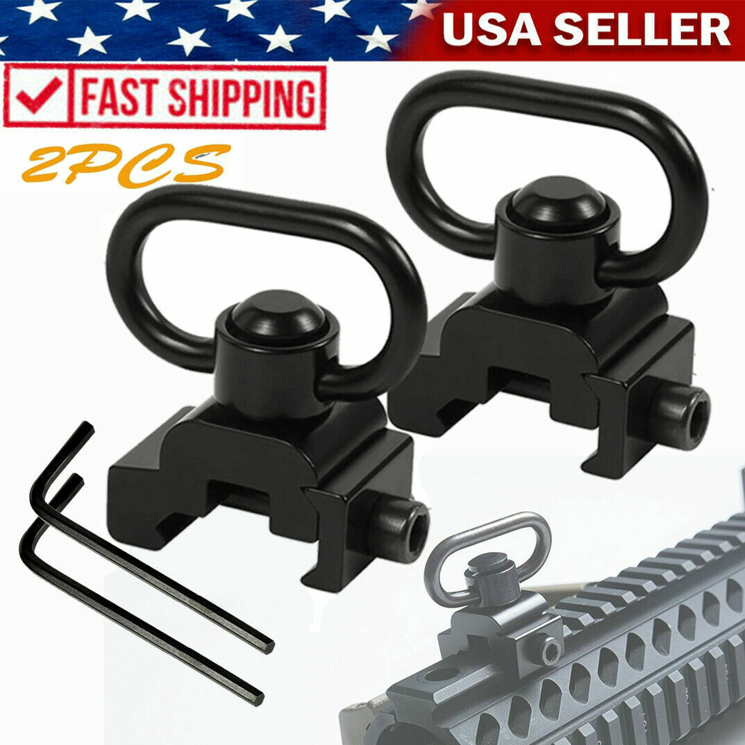 2PCS QD Sling Swivel Mount Quick Release Push Button Adaptor Rifle ...