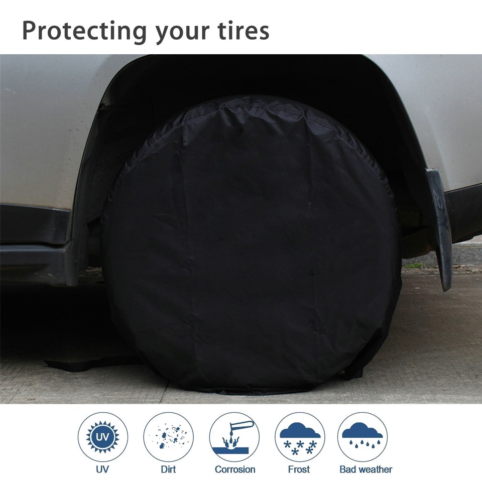 4PCS Waterproof Tire Covers Wheel & Tyre RV Trailer Camper Sun ...