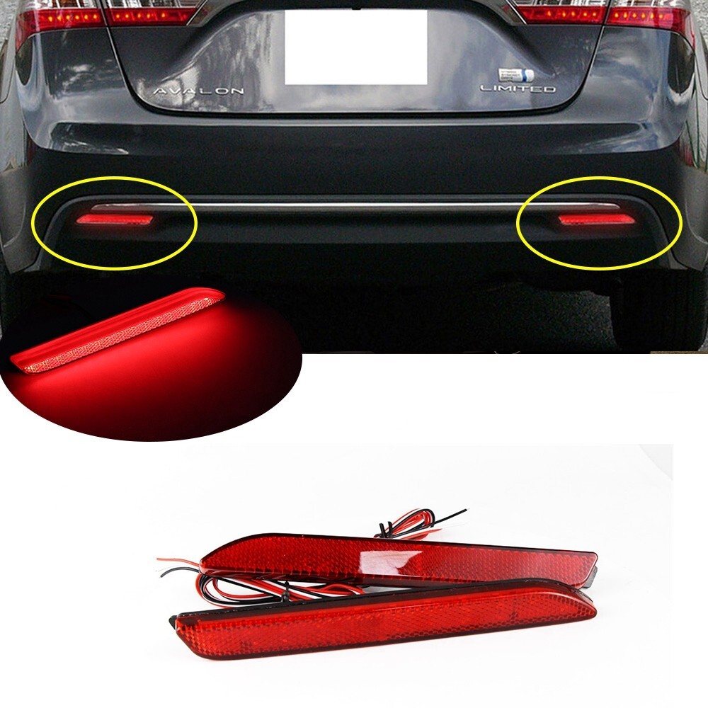2x Red Lens LED Bumper Reflector Stop Brake Light For Toyota Matrix ...