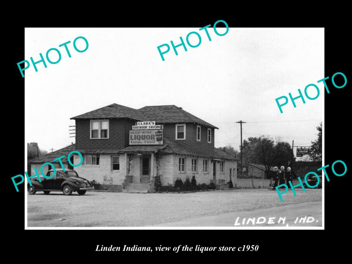 OLD 8x6 HISTORIC PHOTO OF LINDEN INDIANA VIEW OF THE LIQUOR STORE c1950 ...
