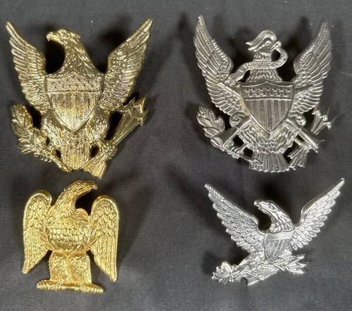 VINTAGE US MILITARY HAT BADGES EAGLE SHIELD Lot Of 4 | eBay