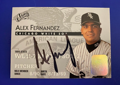 1995 DONRUSS STUDIO ALEX FERNANDEZ WHITE SOX SIGNED AUTOGRAPHED CARD ...