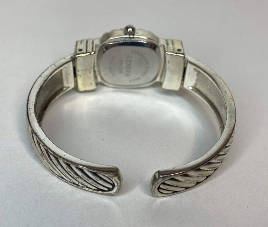 Geneva Quartz SW306 Silver Tone Cuff Style Women's Wrist Watch Japan ...