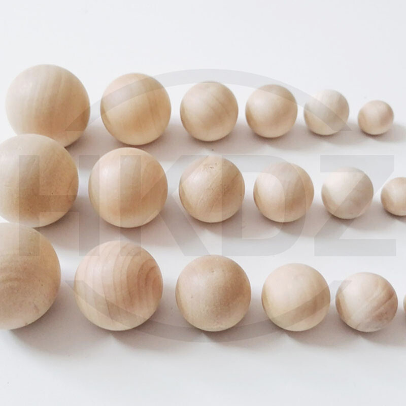 6mm - 90mm Natural Wooden Craft Balls Wood Solid Round Ball Spheres DIY ...