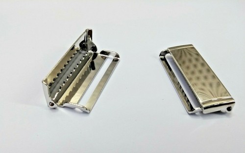 Metal Brace Clip Adjuster Plain Silver Colour 1½''(38mm) Inside Strap ...