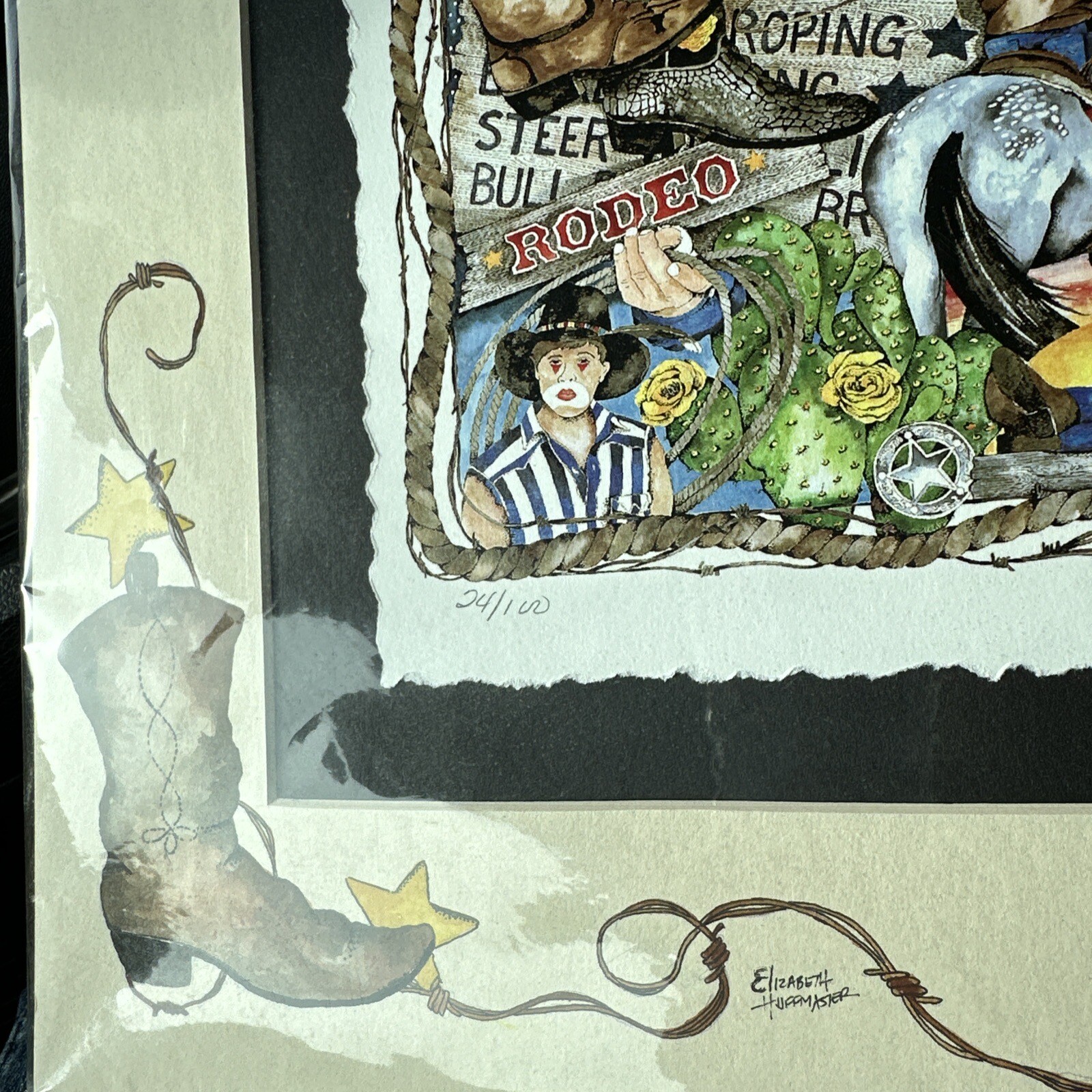 Watercolor Painting PRC Rodeo Artist Elizabeth Huffmaster | eBay