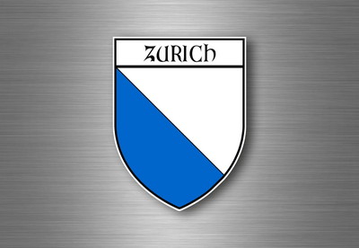 Sticker decal souvenir car coat of arms shield city flag switzerland ...