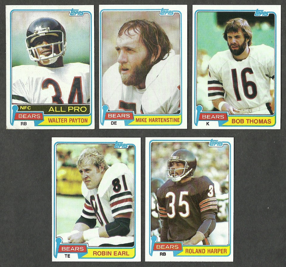 1981 Topps Chicago Bears 17 card Team Set Walter Payton Dan Hampton RC ...