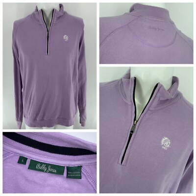 Bobby Jones Golf 1/4 Zip Pullover L Purple Algonquin GC 100% Cotton YGI ...