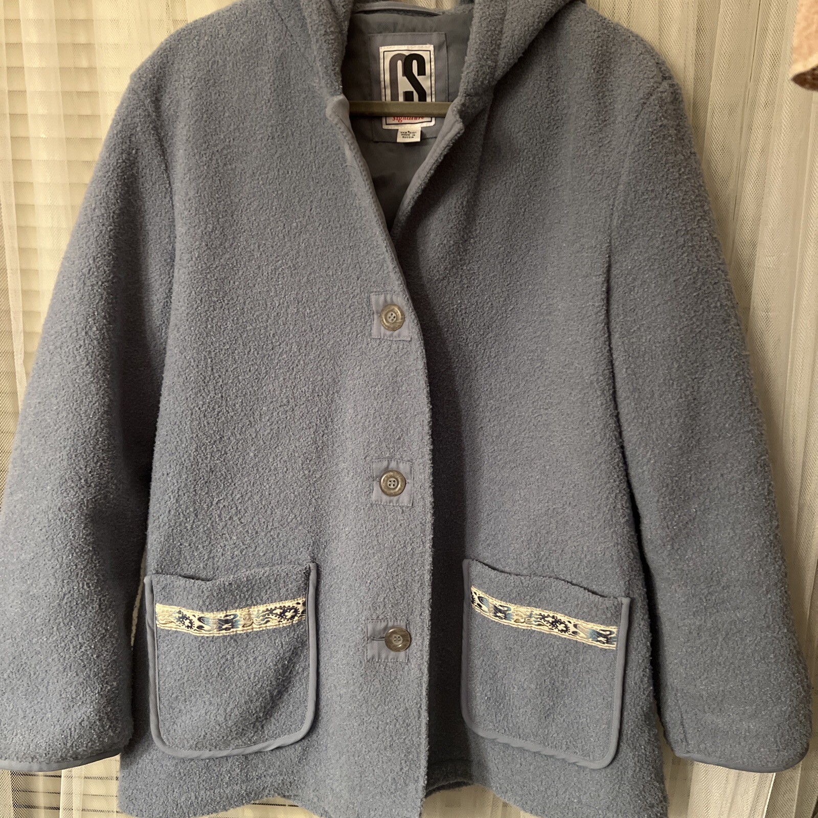 CS Signature Womens Blue Jacket Coat - Size L J2 | eBay
