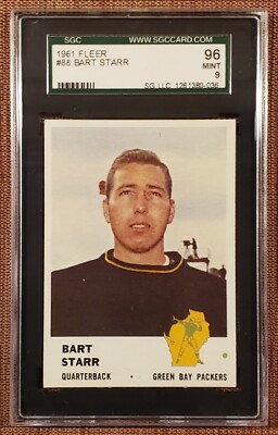 1961 Fleer #88 Bart Starr Green Bay Packers Original Football Card SGC ...