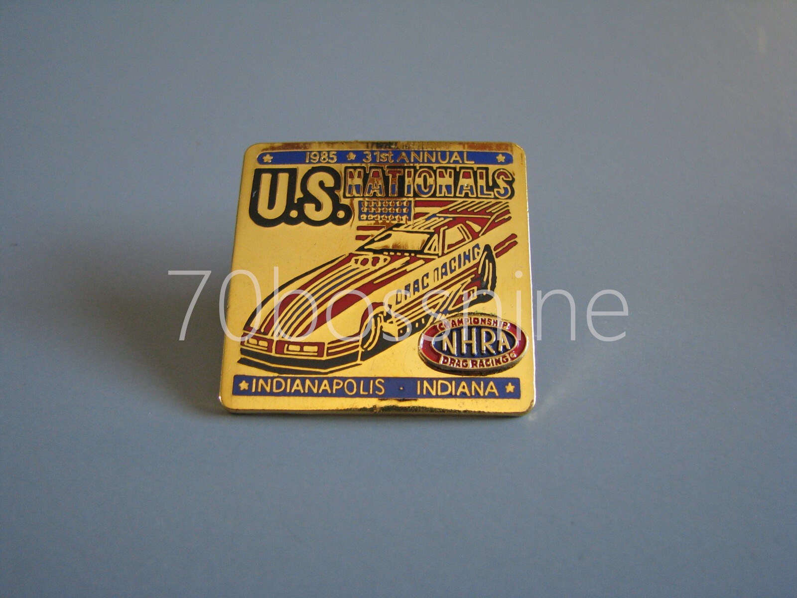 1985 U.S. NATIONALS INDIANAPOLIS INDY NHRA DRAG RACING HAT PIN LAPEL ...