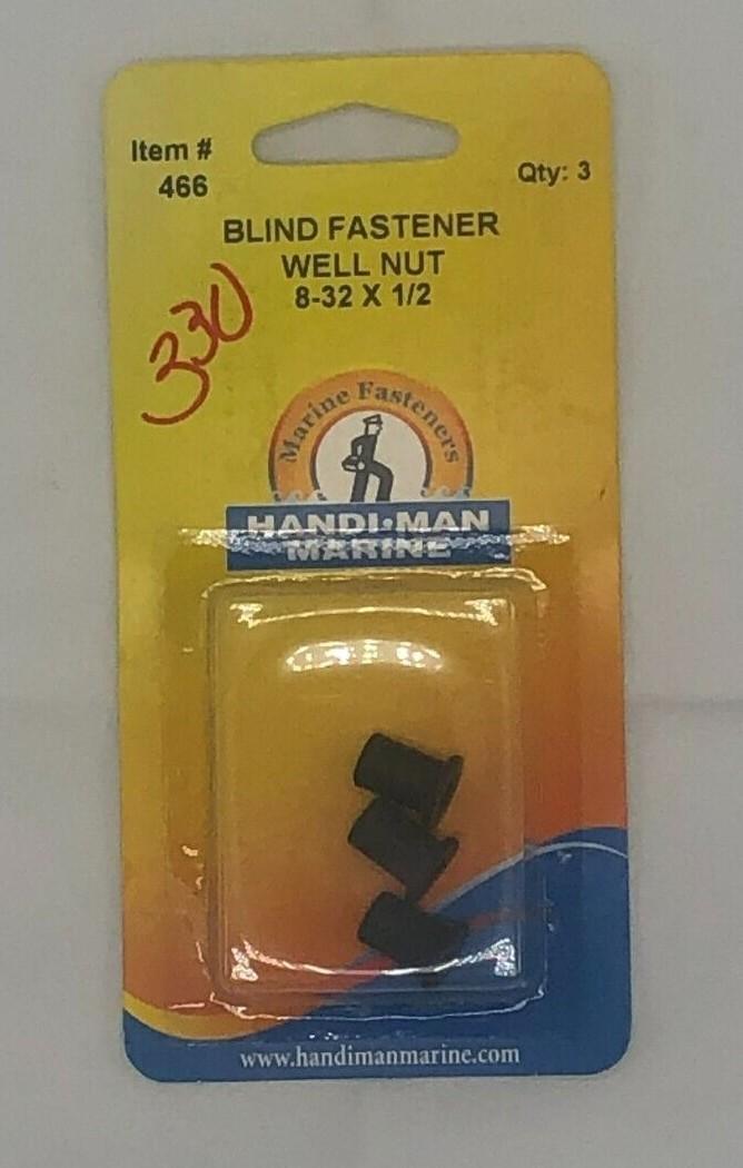 Handi-Man Marine #466 3 Blind Fastener Well Nuts 8-32 x 1/2 Lot of 6 | eBay