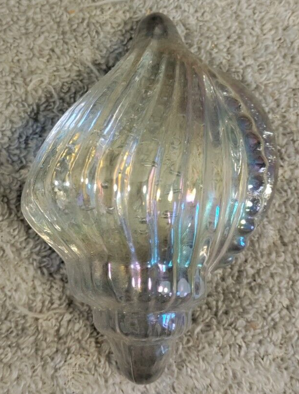 Conch Sea Shell Effervescent glass Crystal Art Paperweight Bubbles ...