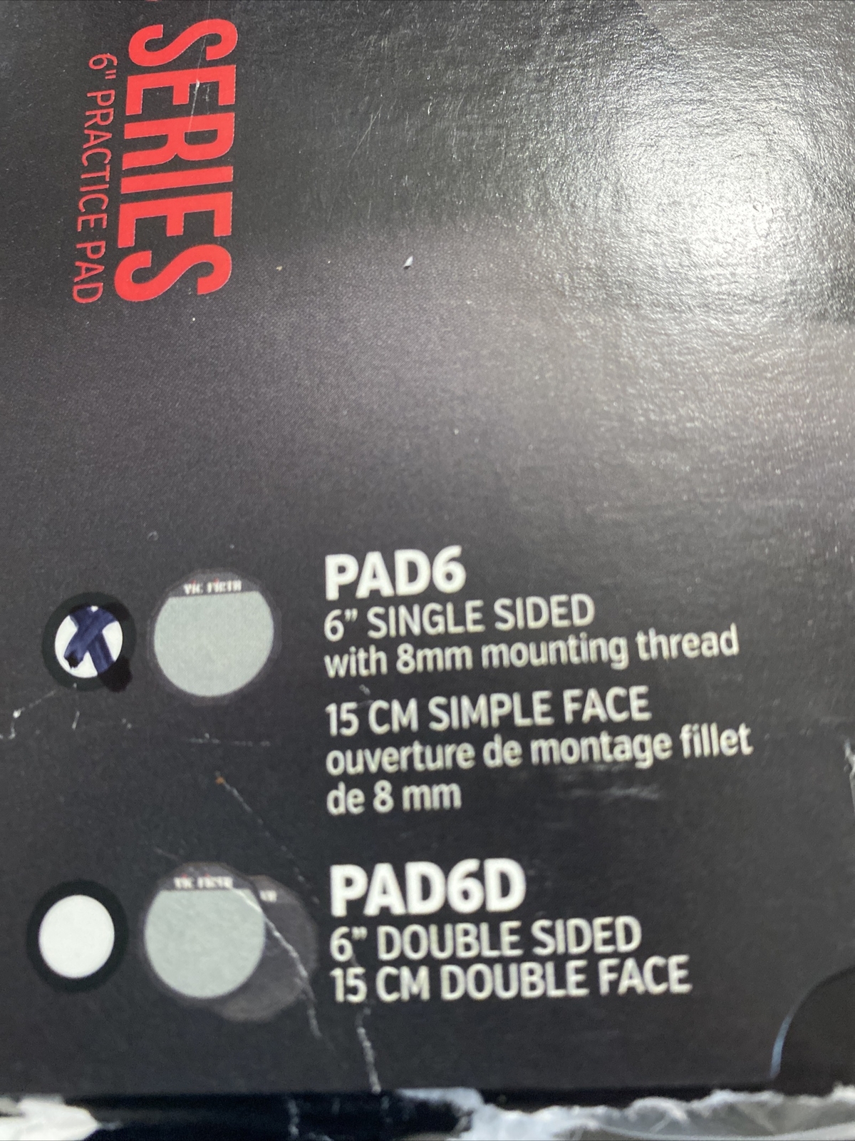 Vic Firth PAD6 6" Inch Single Sided Drum Practice Pad w/ 8mm Threaded ...