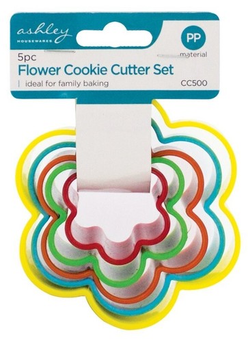 5 x flower COOKIE CUTTErs set NEW assorted colours and sizes NEW ...