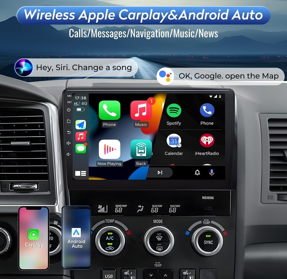 Car Radio Stereo Android WiFi GPS For Toyota Tundra 2007-2013 Sequoia ...