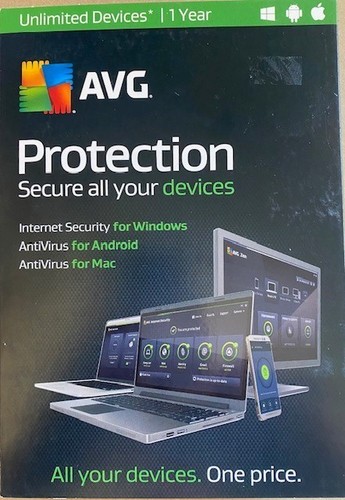 AVG PROTECTION Unlimited Devices 1 Year Windows Android Mac ...