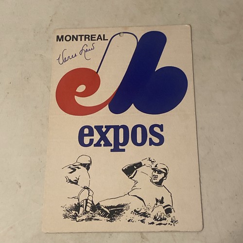 Montreal Expos 1974 Fleer Big Signs MLB Logo Sign 8x11.5" Signed By ...
