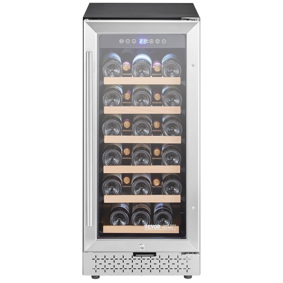 Wine Cooler 28 Bottle Wine Fridge Mini Wine Cooler Refrigerator Glass ...