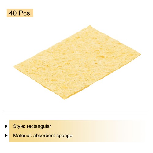 40PCS Soldering Sponge 5 x 3.5cm Rectangle Deep Yellow 6mm Water ...