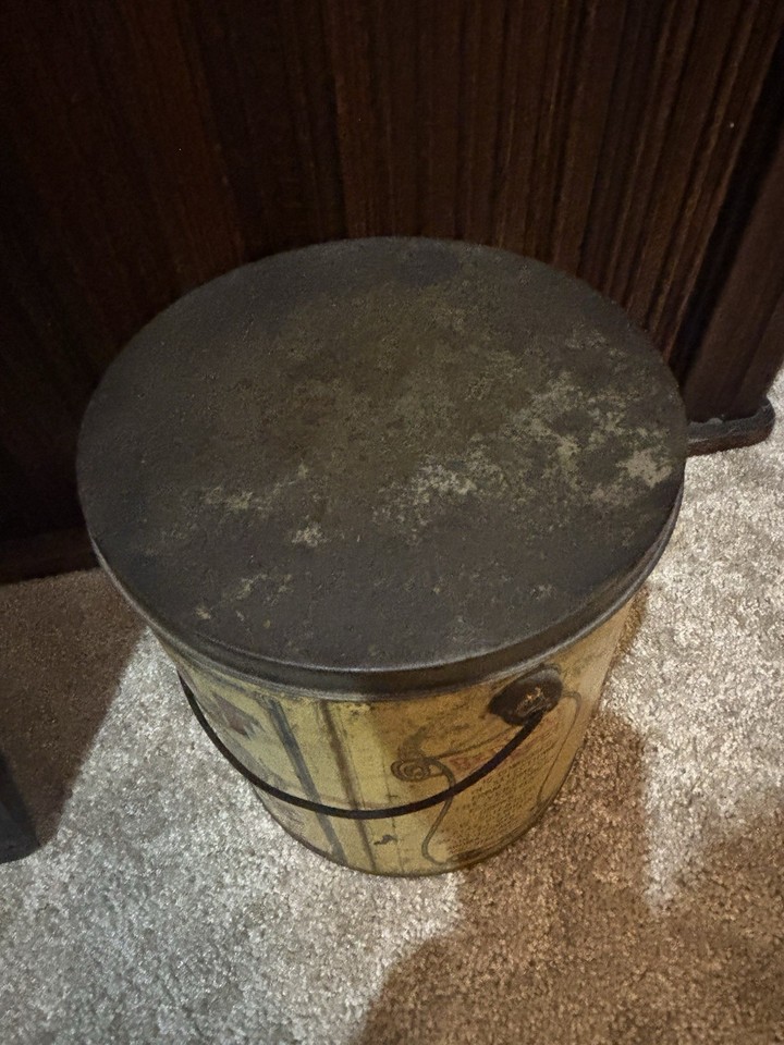 VERY RARE ANTIQUE "RED WOLF" COFFEE SIX POUND TIN CAN KANSAS CITY ...