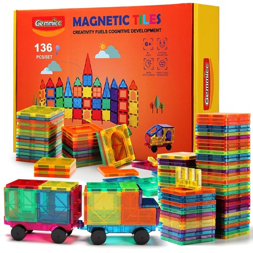 Gemmicc 136PCS Mag Build Basic Set Magnetic Toys Magnet Kids ...